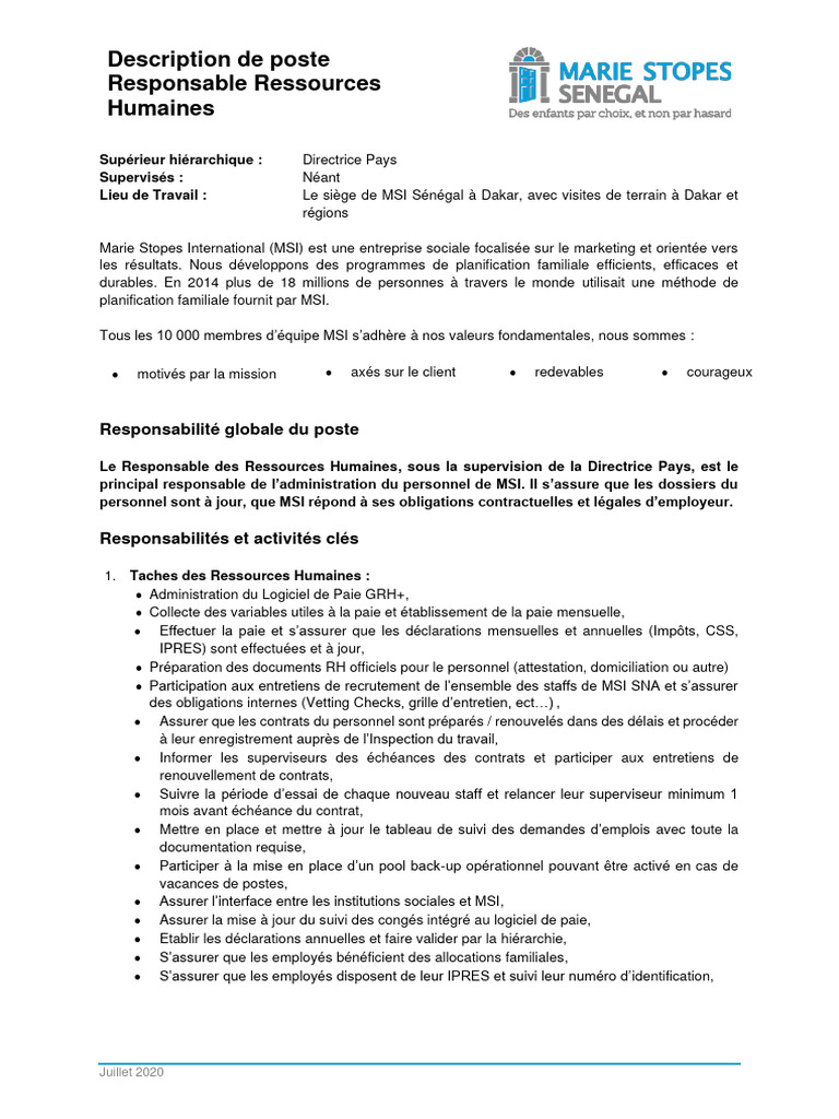 DP Responsable Des Ressources Humaines | PDF | Gestion des ressources ...