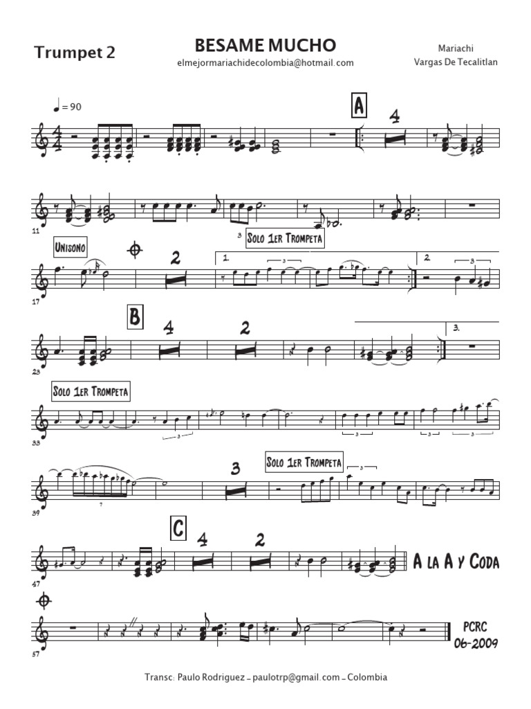 Besame Mucho - Trumpet 2 y 3 | PDF