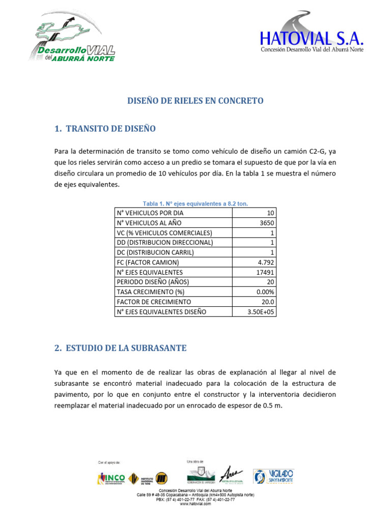 Diseño de Rieles en Concreto | PDF