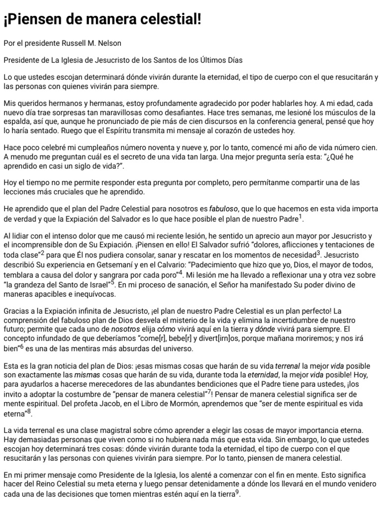 Pensar de Manera Celestial | PDF