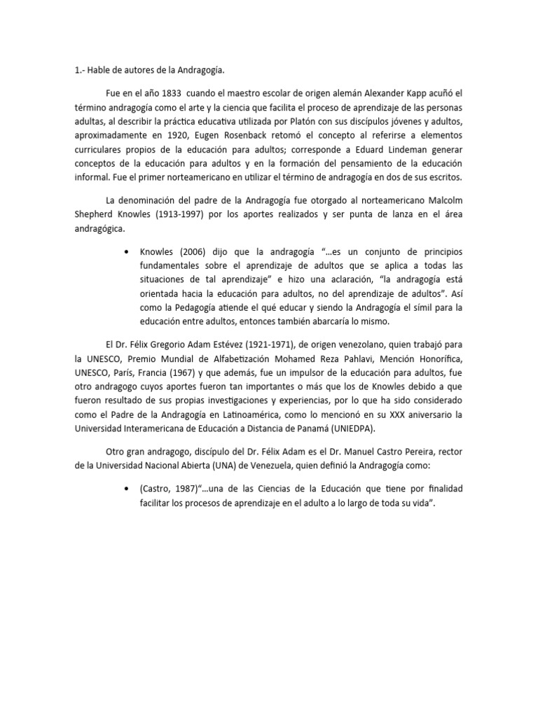 Iniciacion. Unidad V | PDF | Educación de adultos | Teoría de la educación