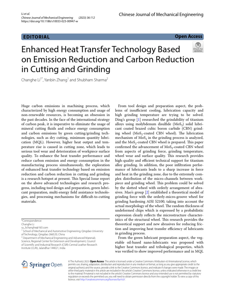 Enchanced Heat Transfer Technology Based On Emission Reduction and ... Enchanced Heat Transfer Technology Based On Emission Reduction and ...