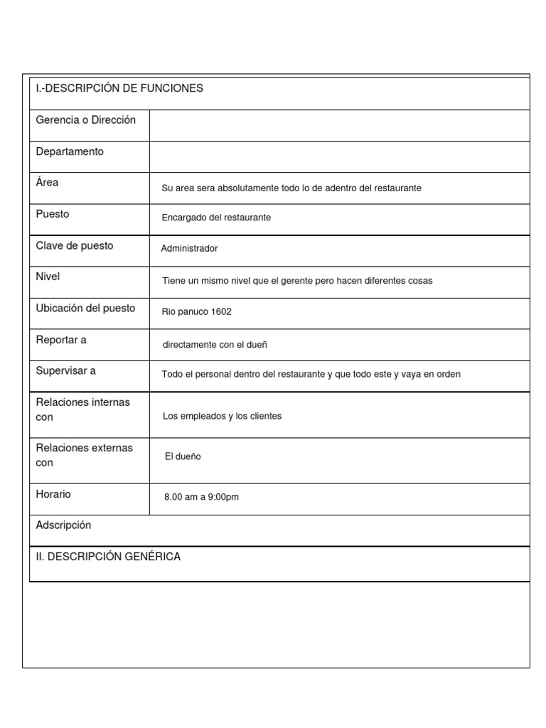 FORMATO-COMPLETO-DE-DESCRIPCION-DE-PUESTOS (2) | PDF | Business | Economias
