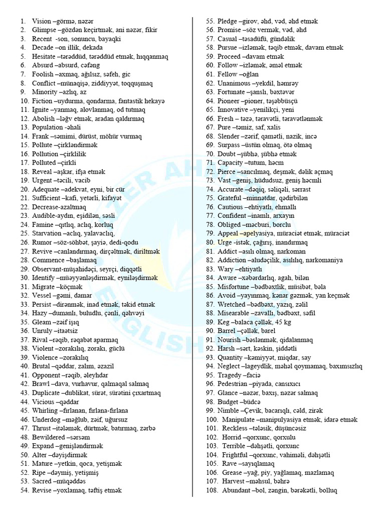 English c1 Words | PDF