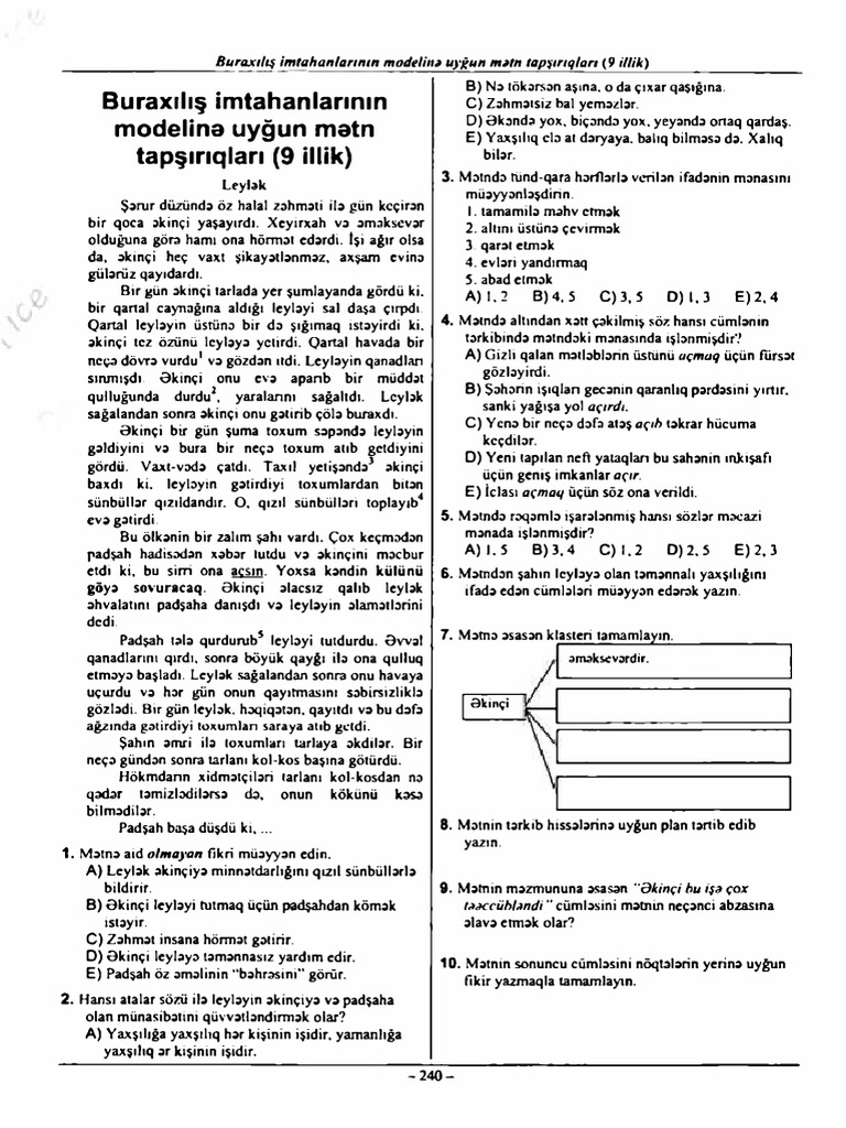Buraxilis Metn 9cu Sinif | PDF