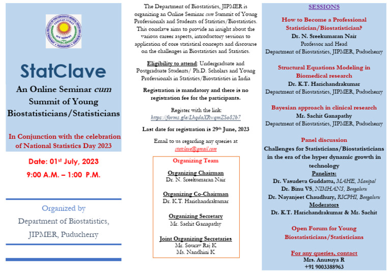 Brochure - StatClave 2023 | PDF | Biostatistics | Science