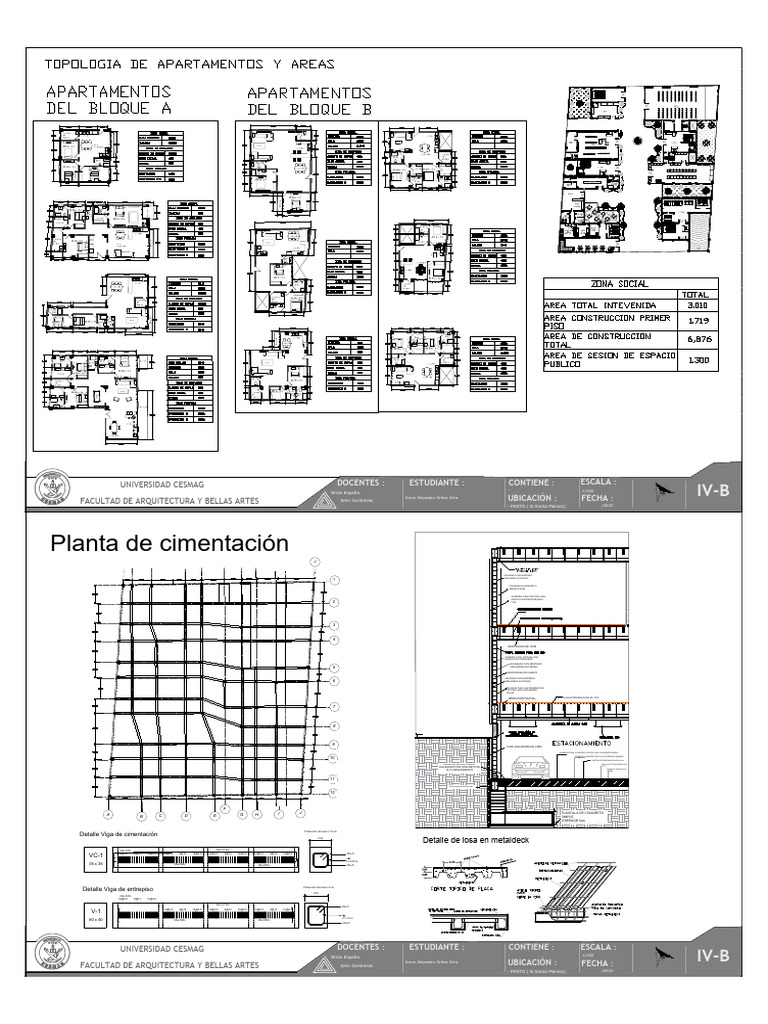 Cuadro De Areas Y Detalles Estructurales Pdf Materiales Edificio