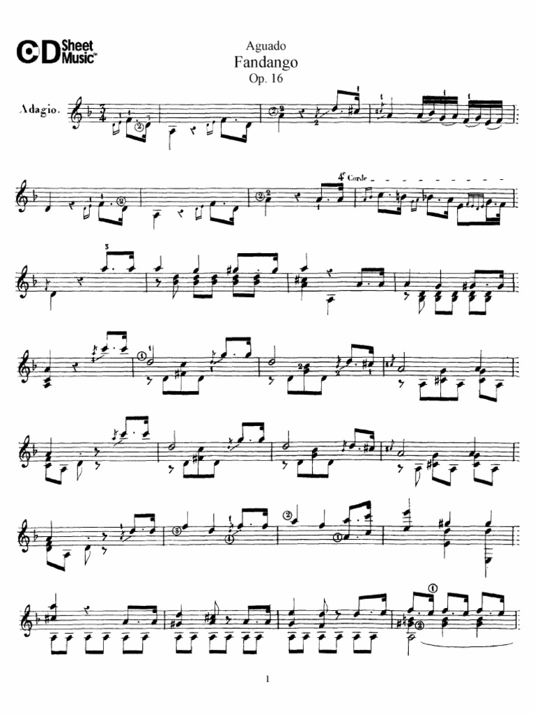 Aguado - Fandango, Op.16 | PDF