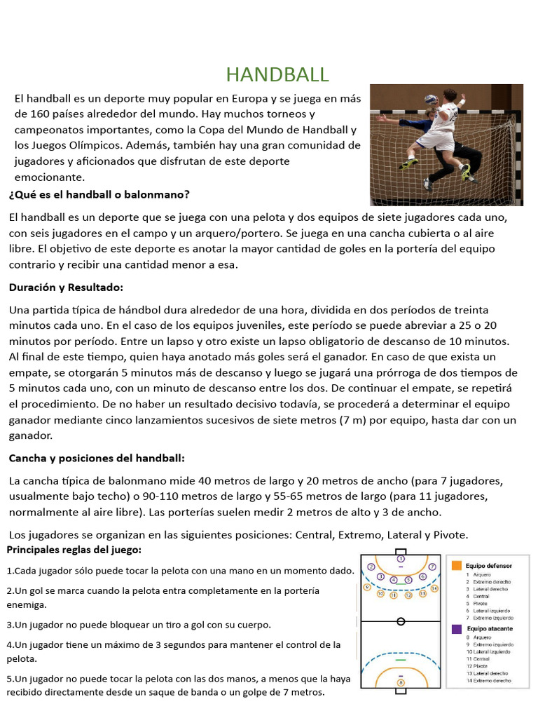 Deporte - Handball | PDF