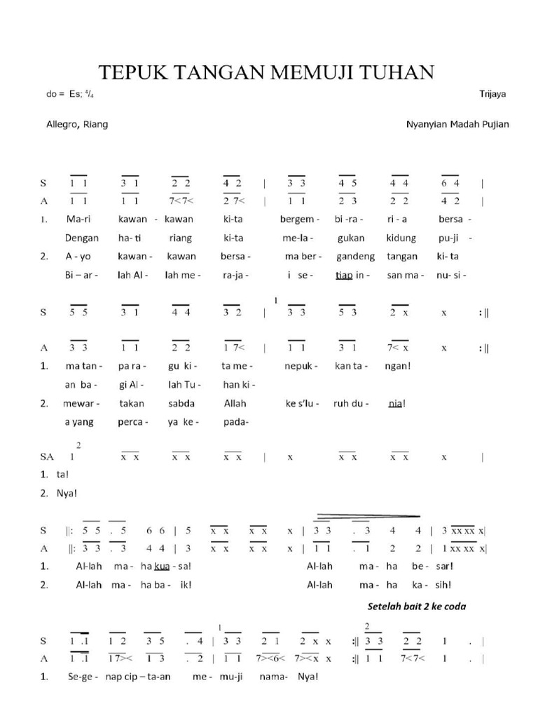 Tepuk Tangan Memuji Tuhan | PDF