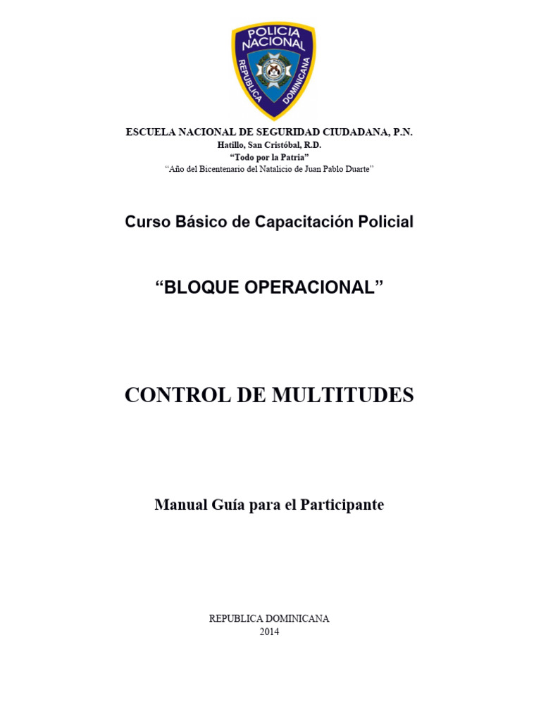 Manual de Control de Multitudes | PDF | Policía | Escopeta