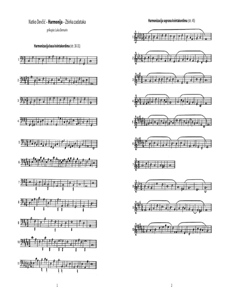 Natko Devčić - Harmonija - Zbirka Zadataka | PDF