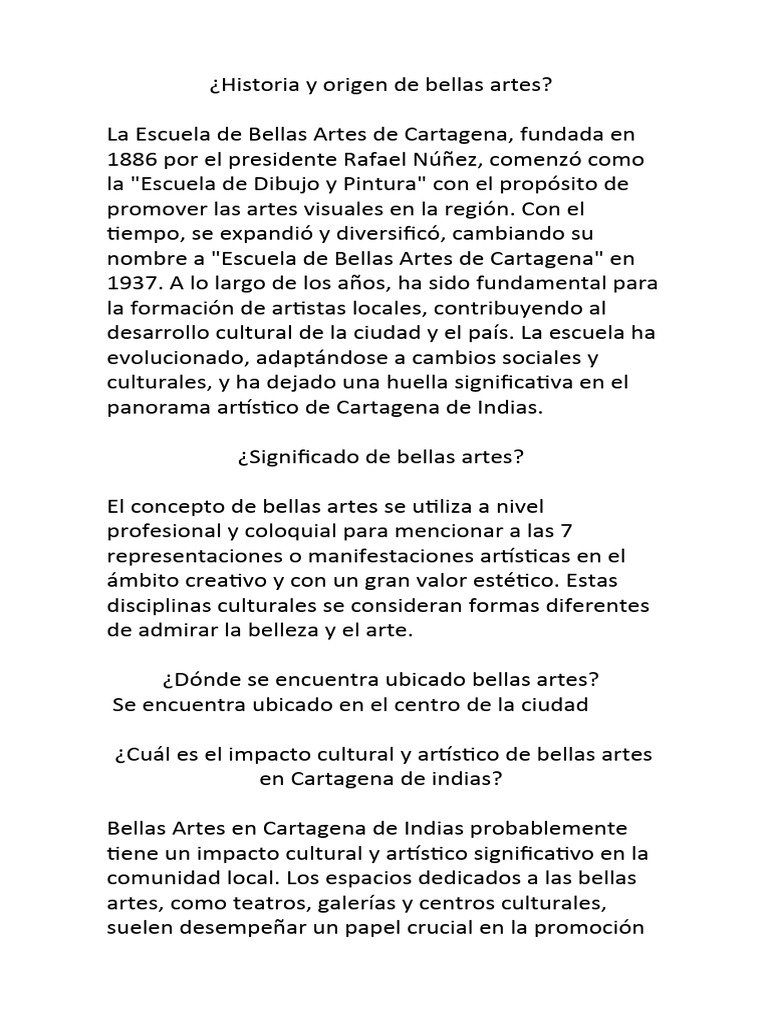 Evolución de Bellas Artes en Cartagena | PDF | Arte fino | Las artes