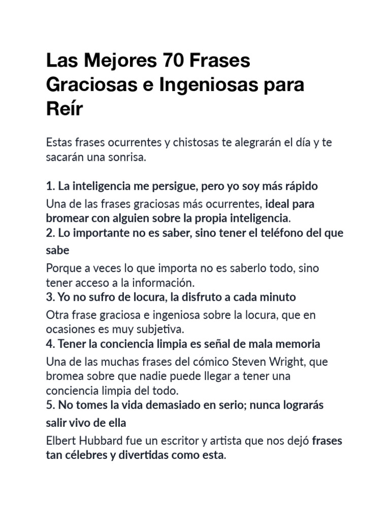 70 Frases Para Reir Descargar Gratis Pdf Humor