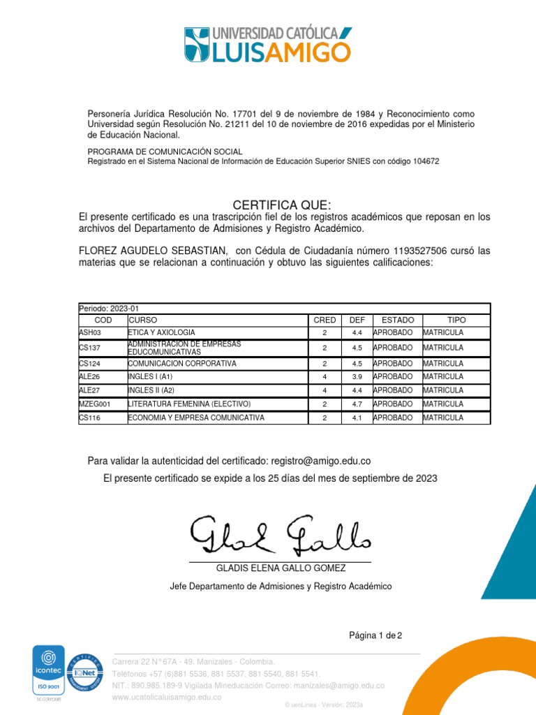 Certificaciones Actuales | PDF