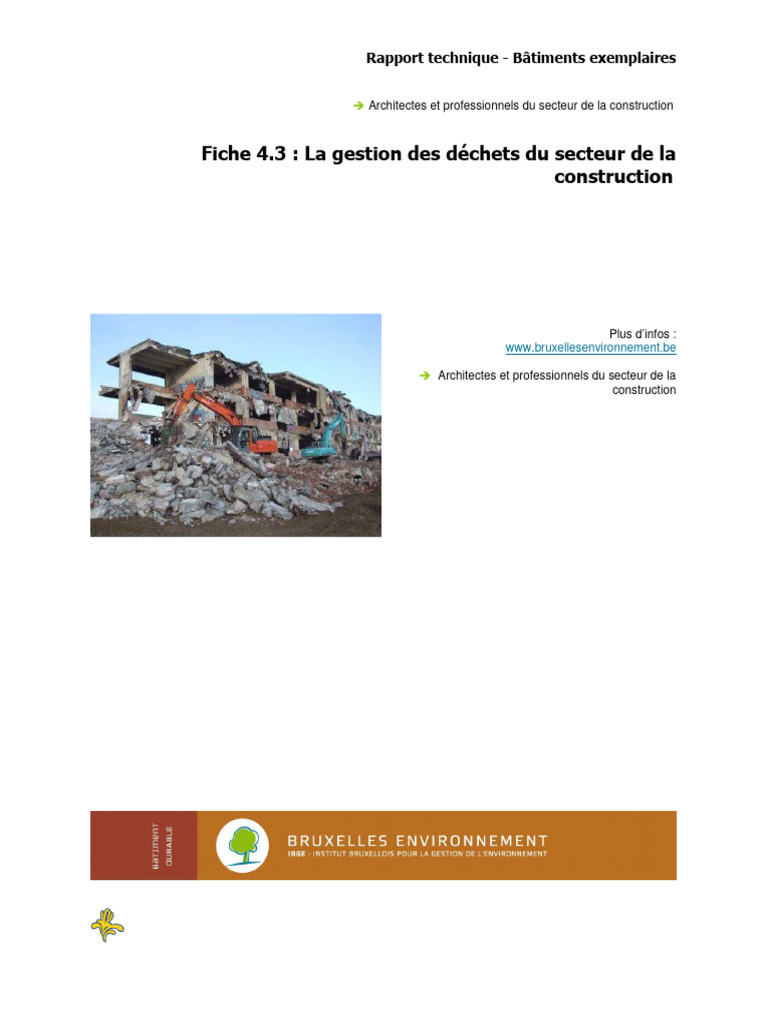 IF BATEX Fiche4.3. Dechets FR | PDF | Déchets | Gestion des déchets