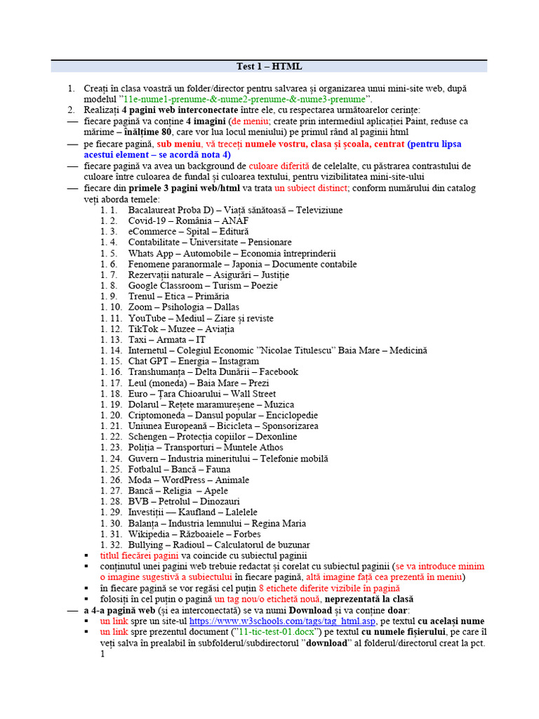 11 Tic Test 01 | PDF