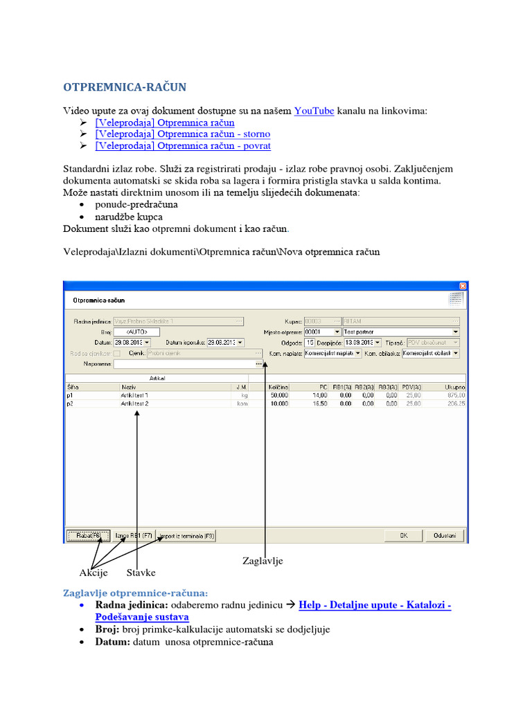 Otpremnica Racun | PDF