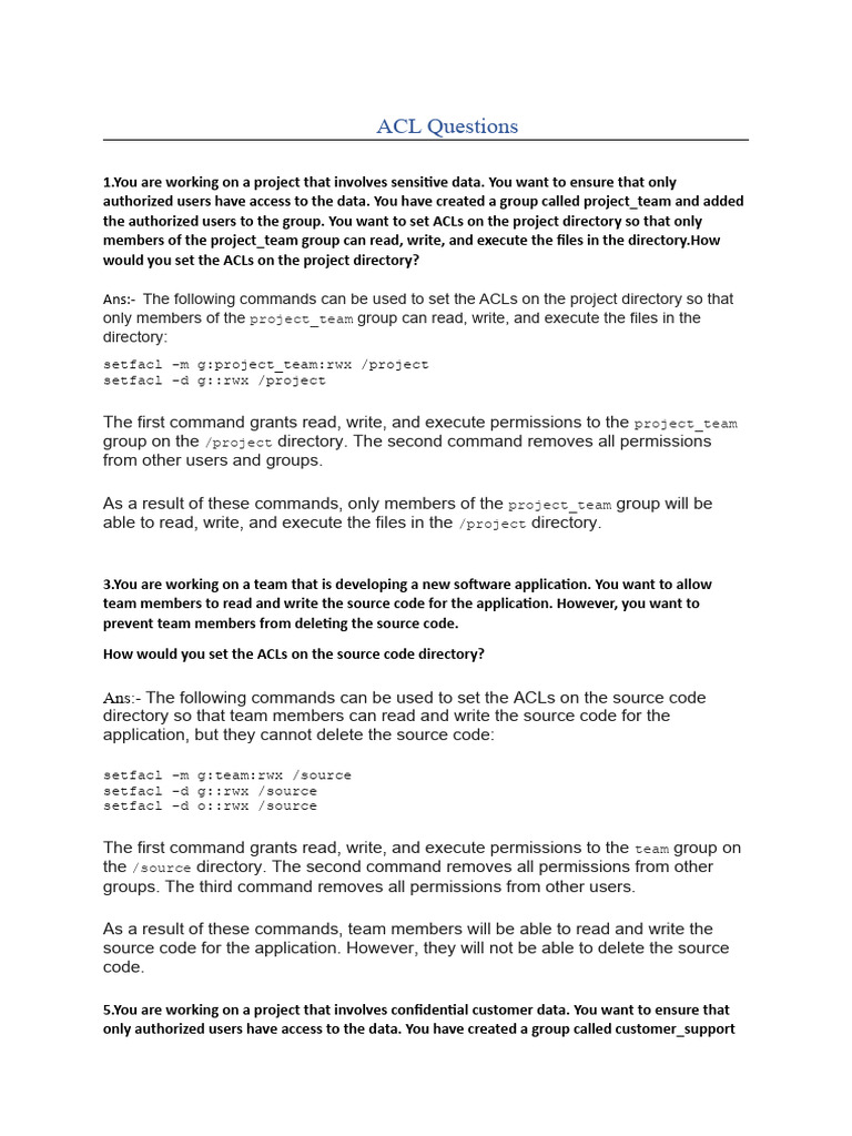 ACL Questions | Download Free PDF | Computer File | Directory (Computing)