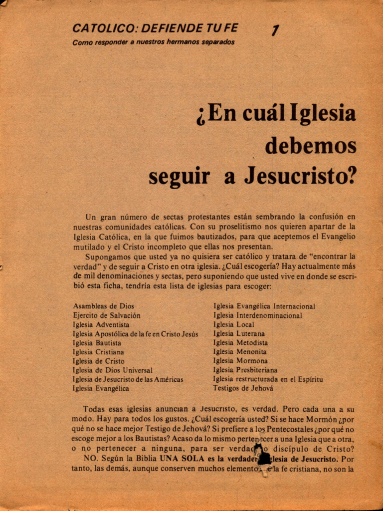 Catolico Defiende Tu Fe | PDF