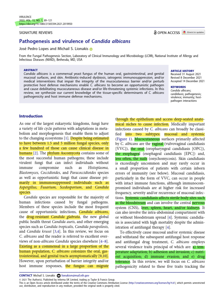 Candida | PDF | Candida (Fungus) | Toll Like Receptor