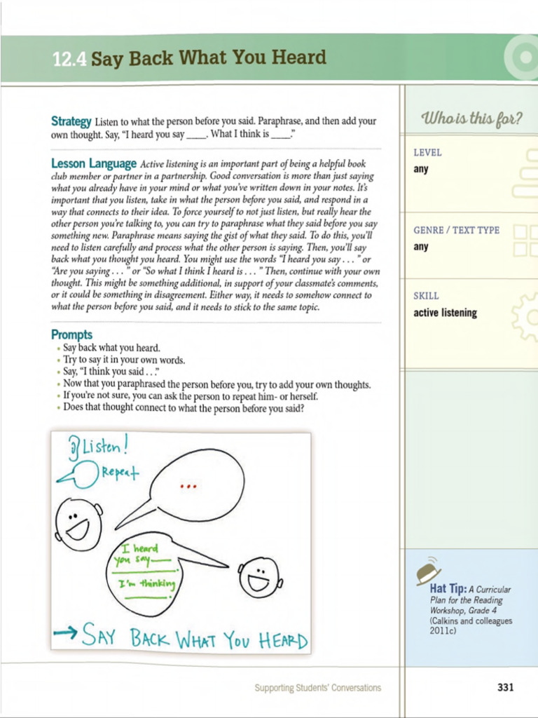 Say Back What You Heard - Active Listening | PDF | Psychology ...
