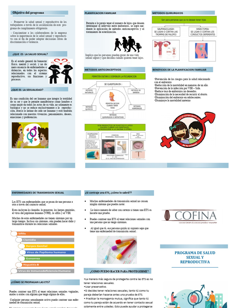 Triptico de Salud Sexual y Reproductiva | PDF | Infección transmitida sexualmente | Enfermedades ...