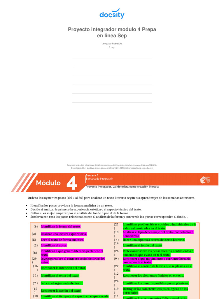 Docsity Proyecto Integrador Modulo 4 Prepa en Linea Sep | PDF | Autor | Experiencia