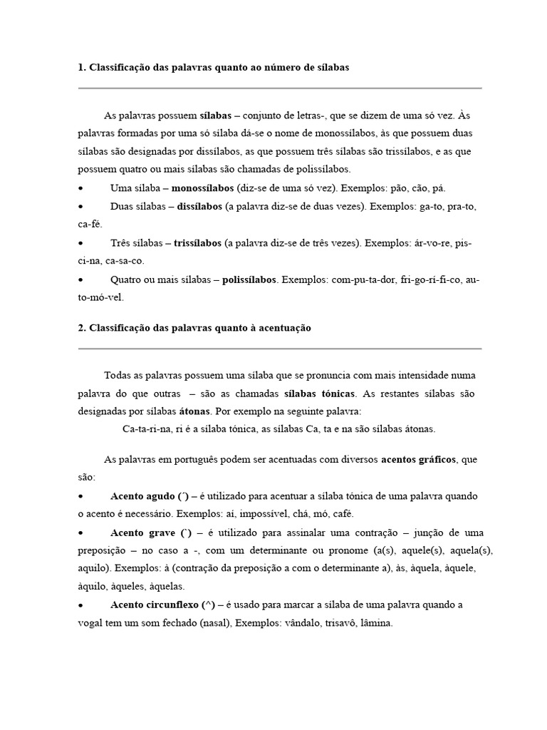 RESUMO Portugues 6 Ano Gramatica PDF | PDF | Pronome | Advérbio