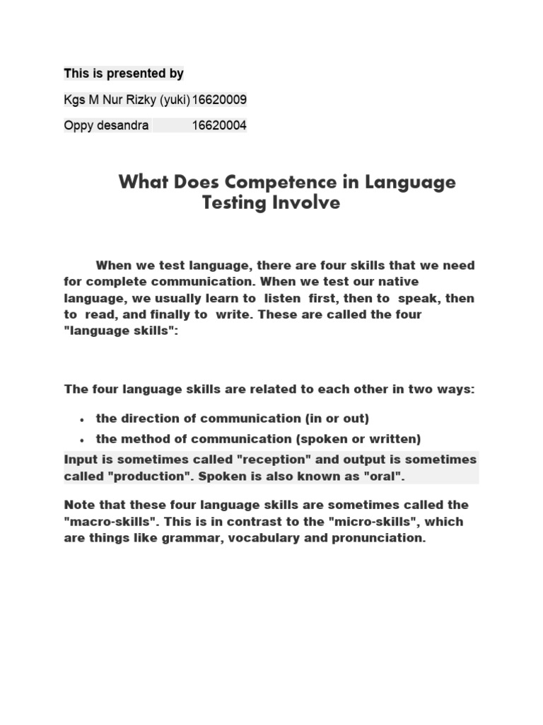 What Does Competence in Language Testing | PDF | Speech | Computer Keyboard