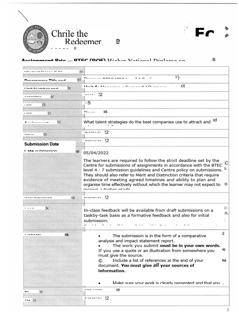 Unit 6 Managing A Successful Business Project Pdf Talent Management Performance Appraisal