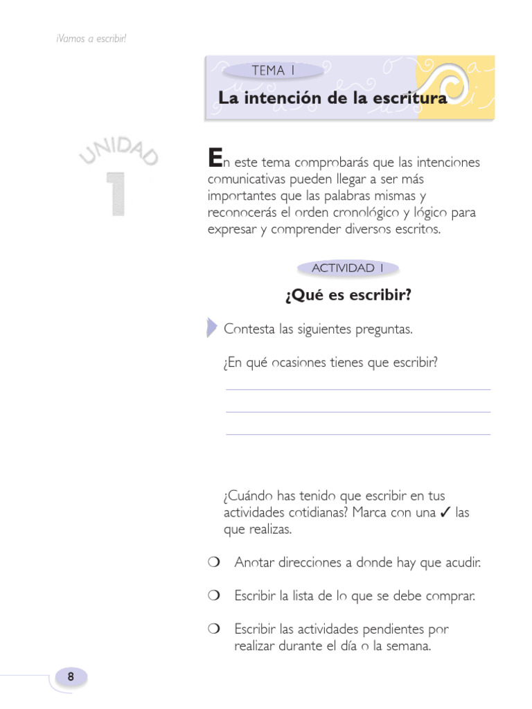 Importancia y propósito de escribir | PDF