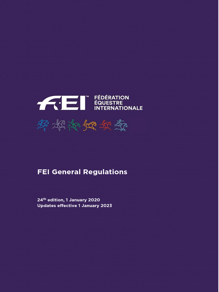 FEI General Regulations 2023 Update | PDF | Equestrianism | Sports