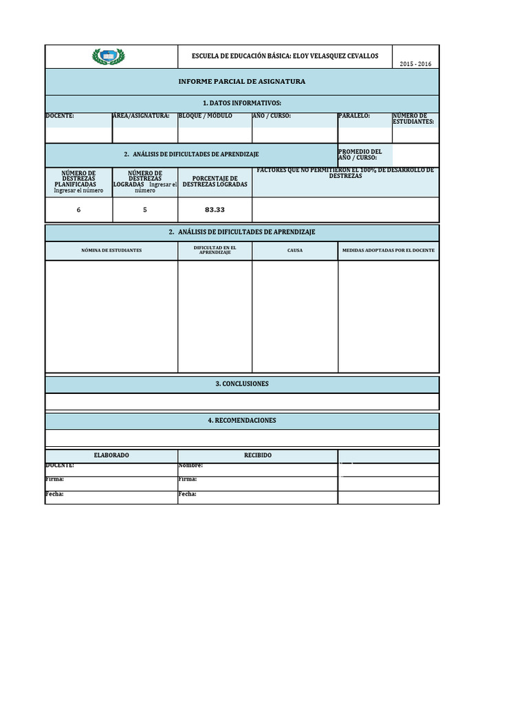 1.6 Informe Parcial de Asignatura | PDF