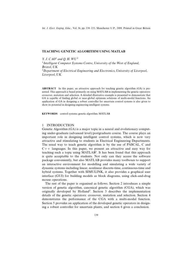 Matlab Ga | PDF | Genetic Algorithm | Mathematical Optimization