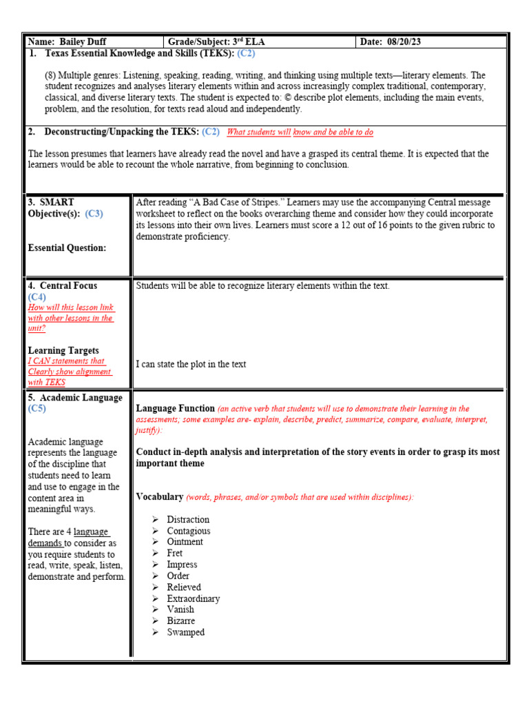 Edtpa Lesson Plan Guide LPG - 1 1 | PDF | Educational Assessment | Learning