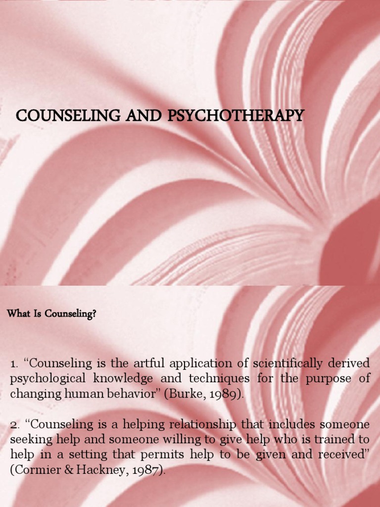 Basics of Counseling and Psychotherapy | PDF | Psychotherapy | Mental ...