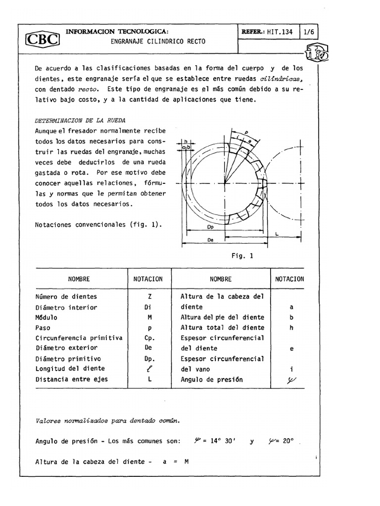 Engranaje Cilindrico Recto | PDF