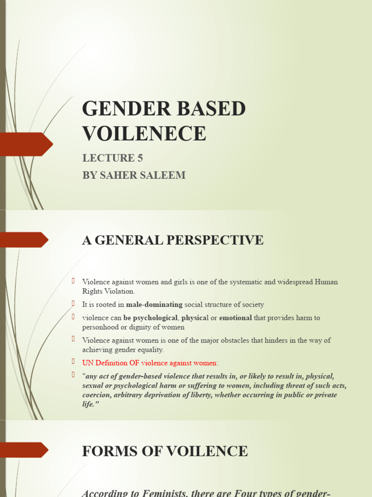 GENDER BASED VOILENECE New | PDF | Violence | Violence Against Women