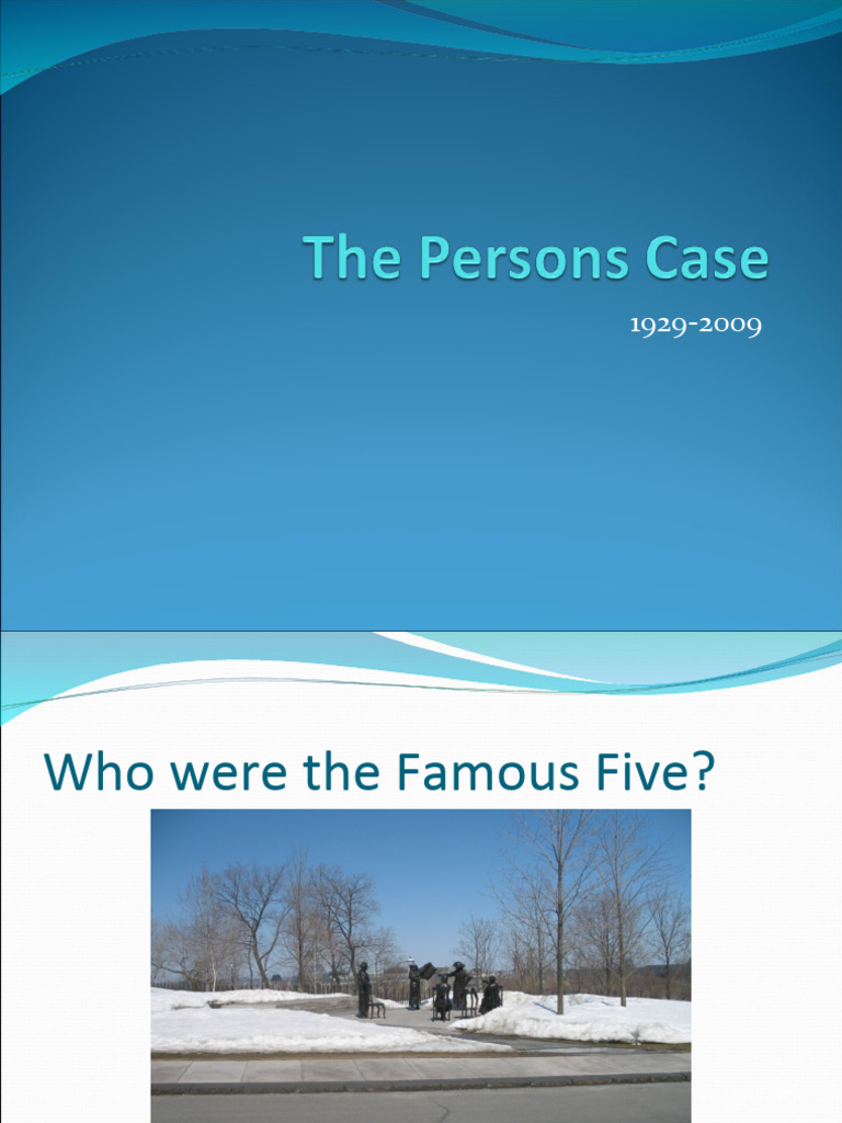 The Persons Case | PDF | Gender Equality | Gender Studies