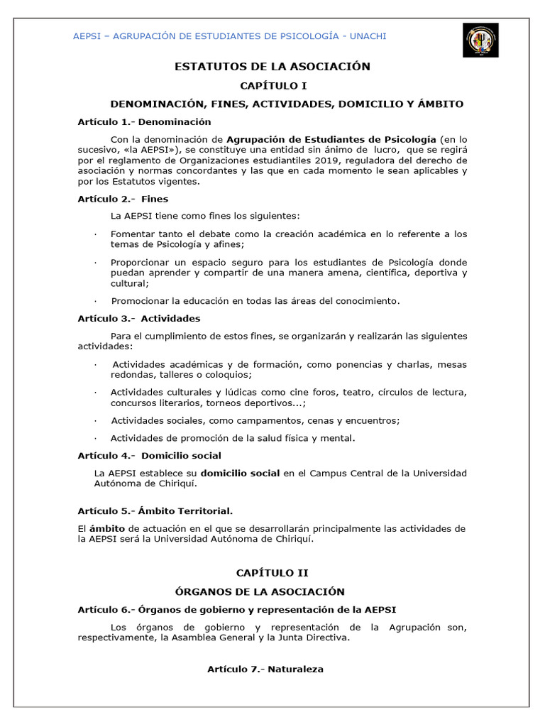 Estatutos Aepsi 2022 | PDF | Contabilidad | Junta Directiva