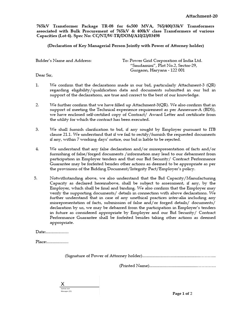 02 - Attachment-20 - KMP Declaration | PDF | Justice | Crime & Violence