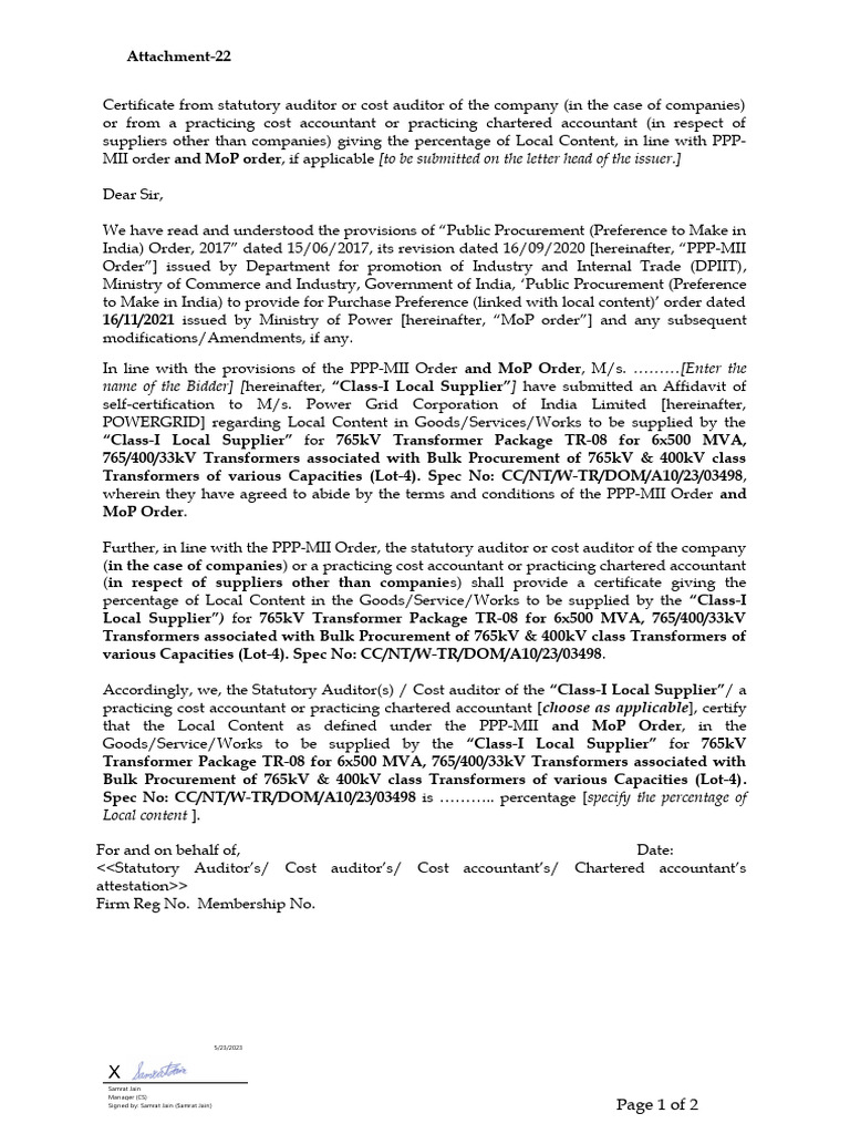 04 - Attachment-22 - Certificate by Auditor - PPP-MII | PDF ...