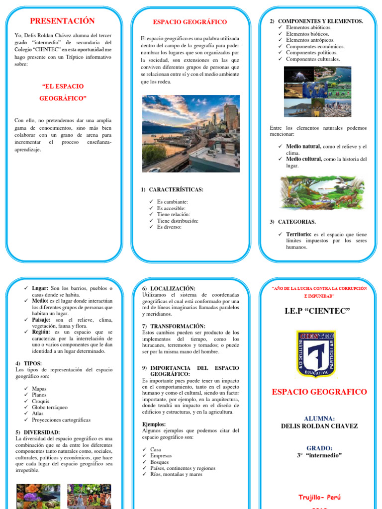 Triptico Espacio Geografico | Descargar gratis PDF | Entorno natural ...