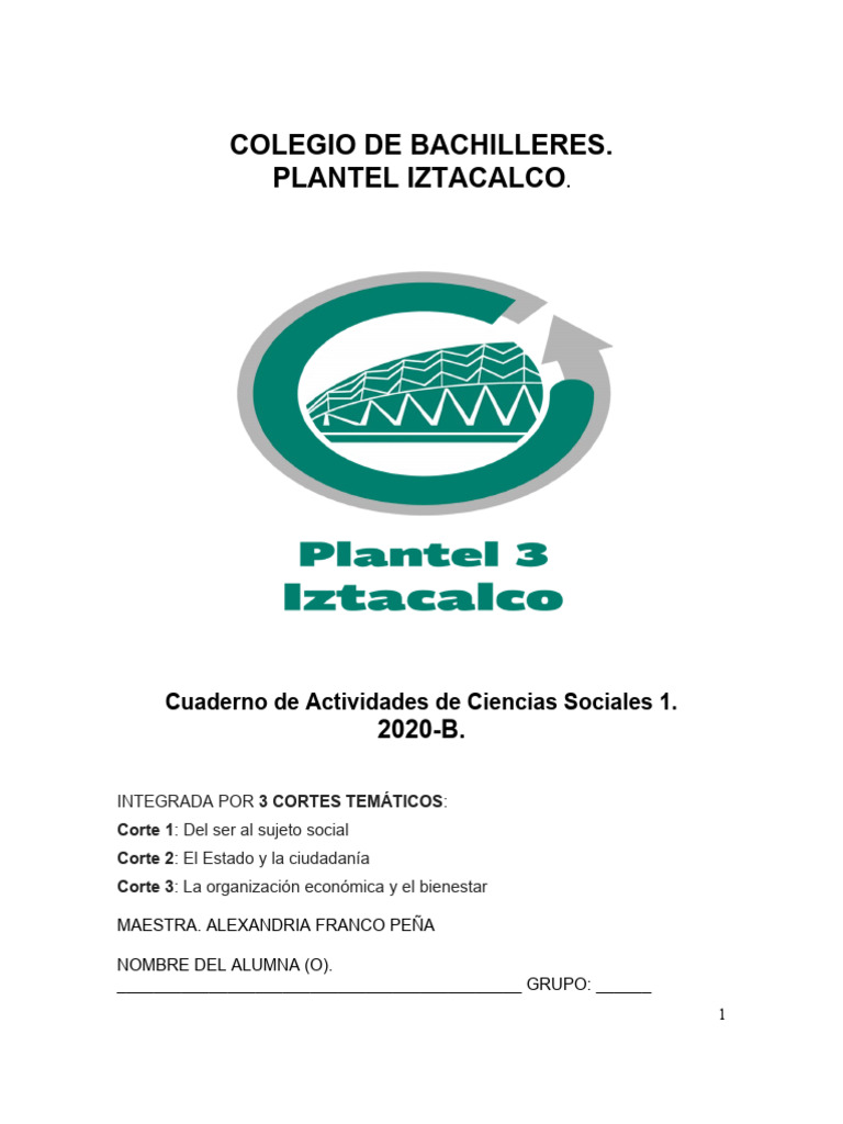 Cuadernillo de Actividades Ciencias Sociales 1 | PDF