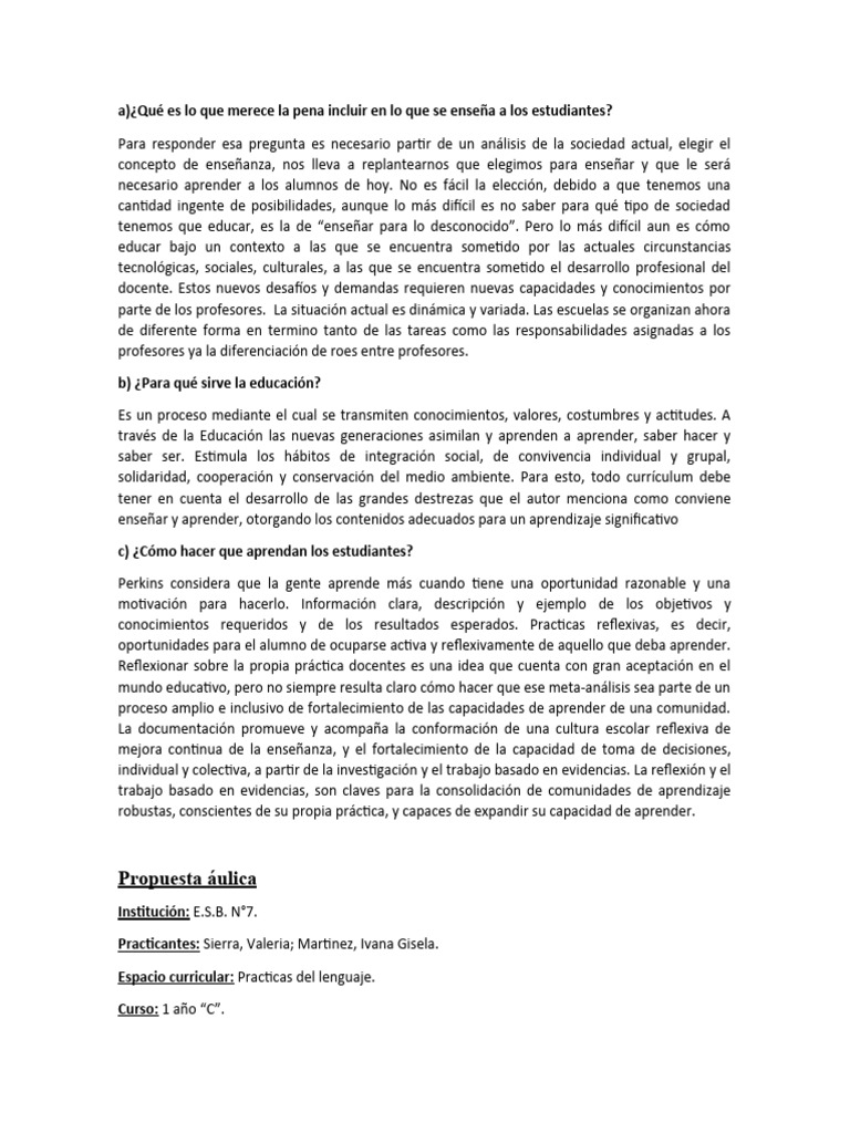 PLANIFICACION Practica Modulo 1 | PDF | Aprendizaje | Enseñando