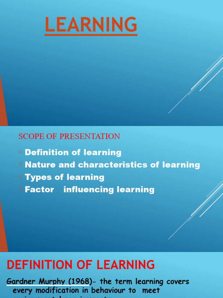 Learning | PDF