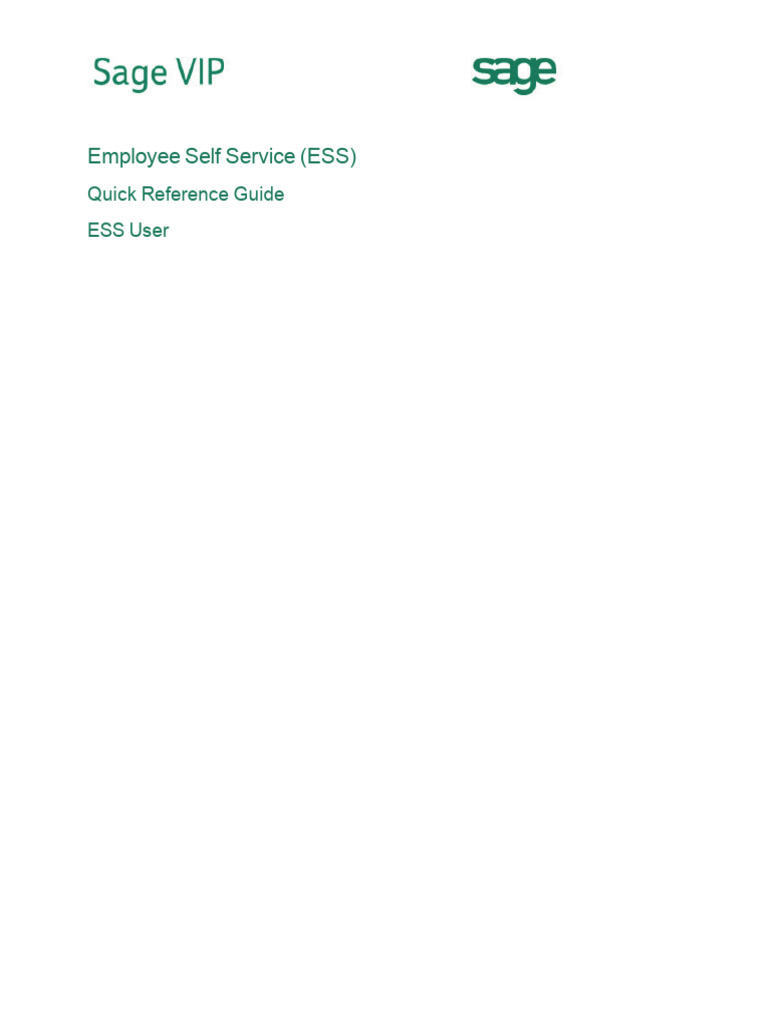 ESS Quick Reference Guide | PDF