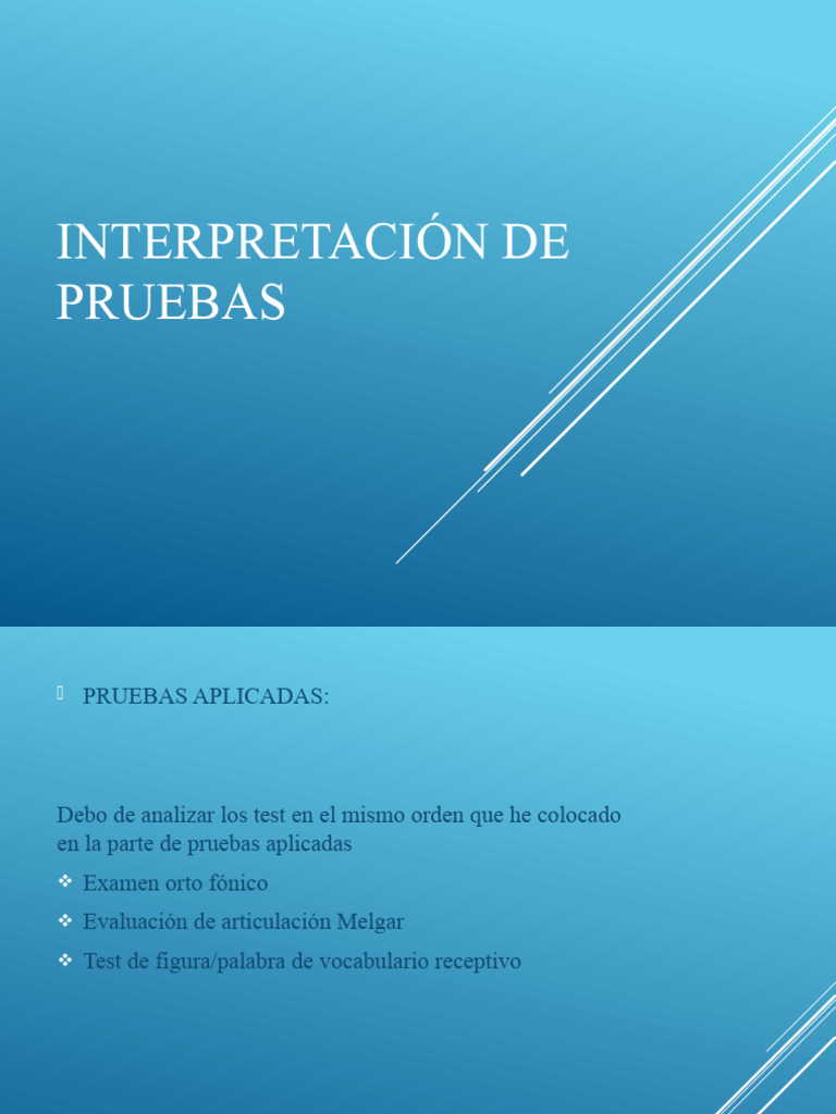 Interpretacion de Pruebas | PDF | Oración (Lingüística) | Verbo