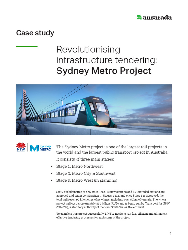 Case Study: Sydney Metro Tender | PDF | Economies | Business